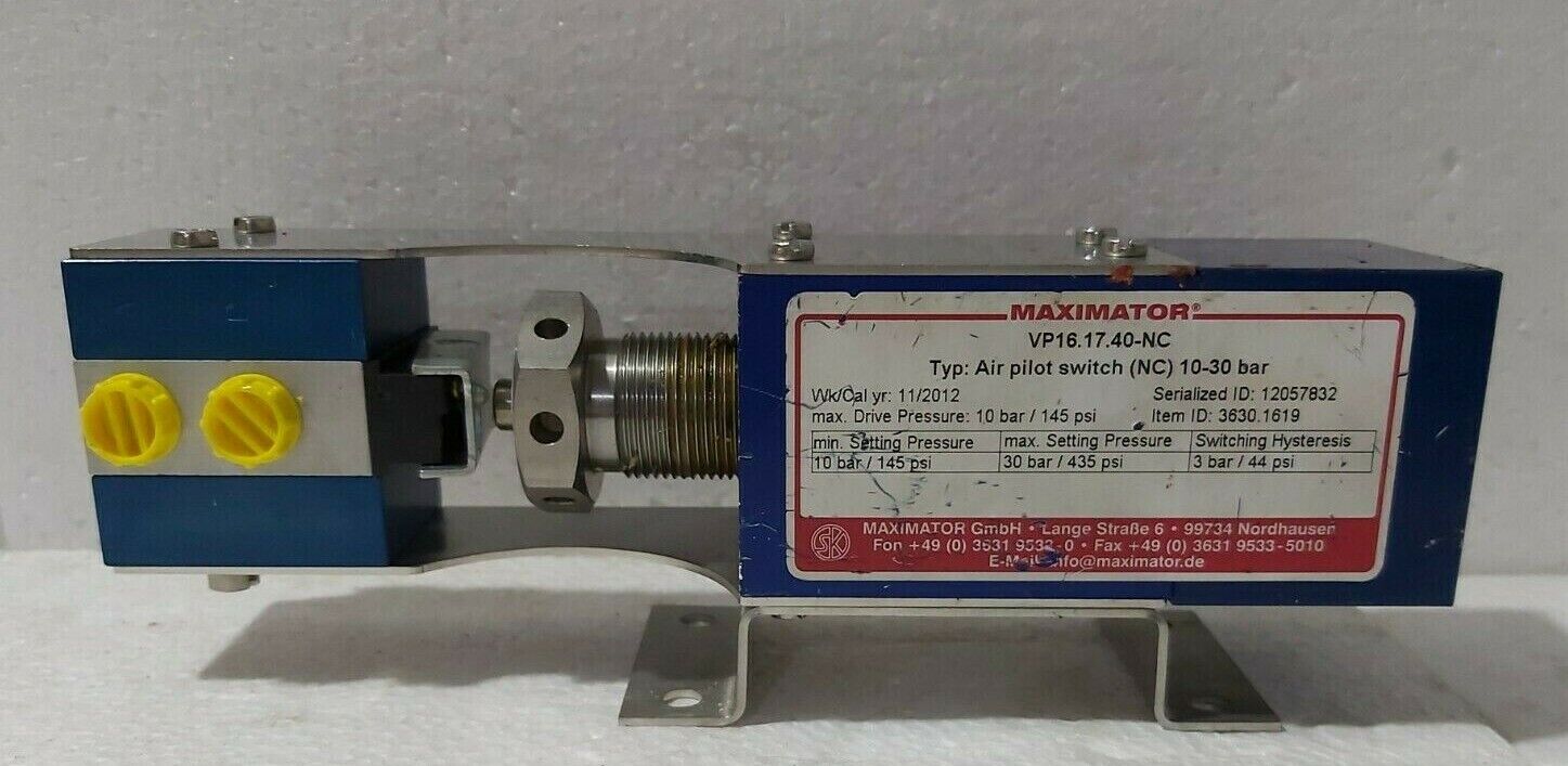 MAXIMATOR VP16.17.40-NC AIR PILOT SWITCH (NC) 10-30 BAR VALVE – S N Marine