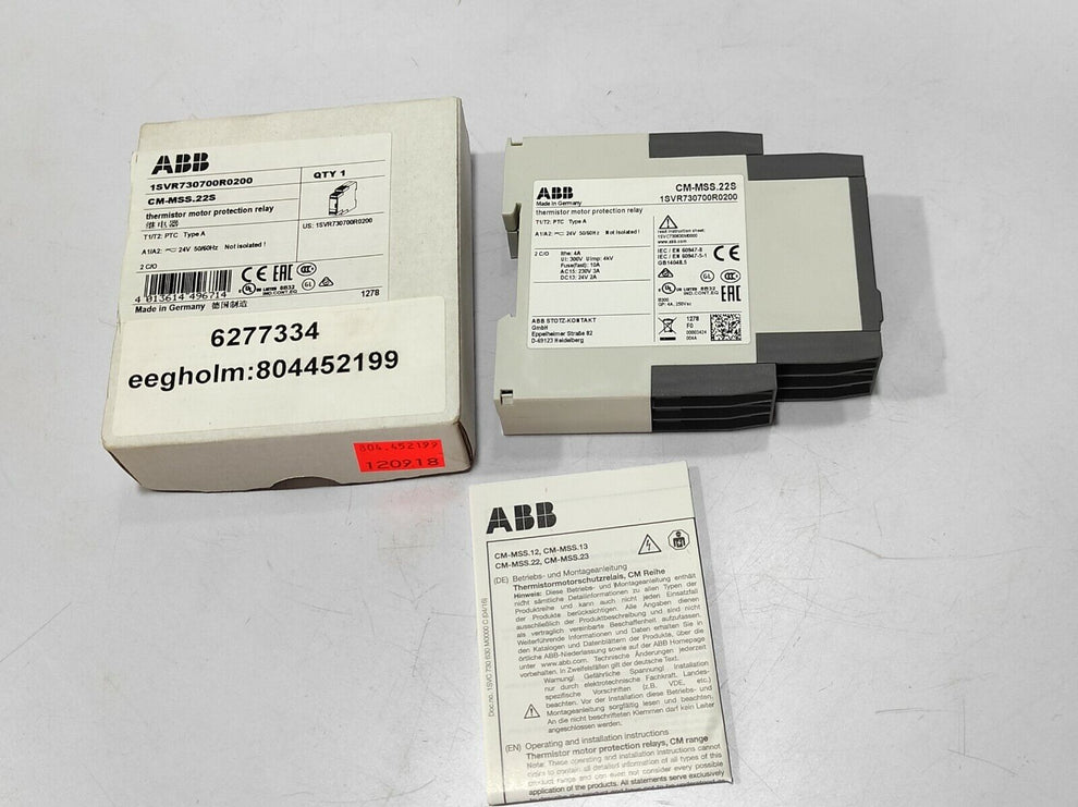 ABB CM-MSS.22S THERMISTOR MOTOR PROTECTION RELAY – S N Marine