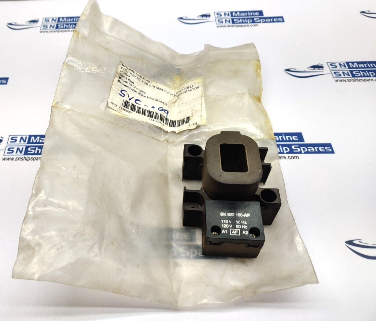 Asea Hagglunds SKF823100AF Coil 120Vac For Column Elevator Contactor ...