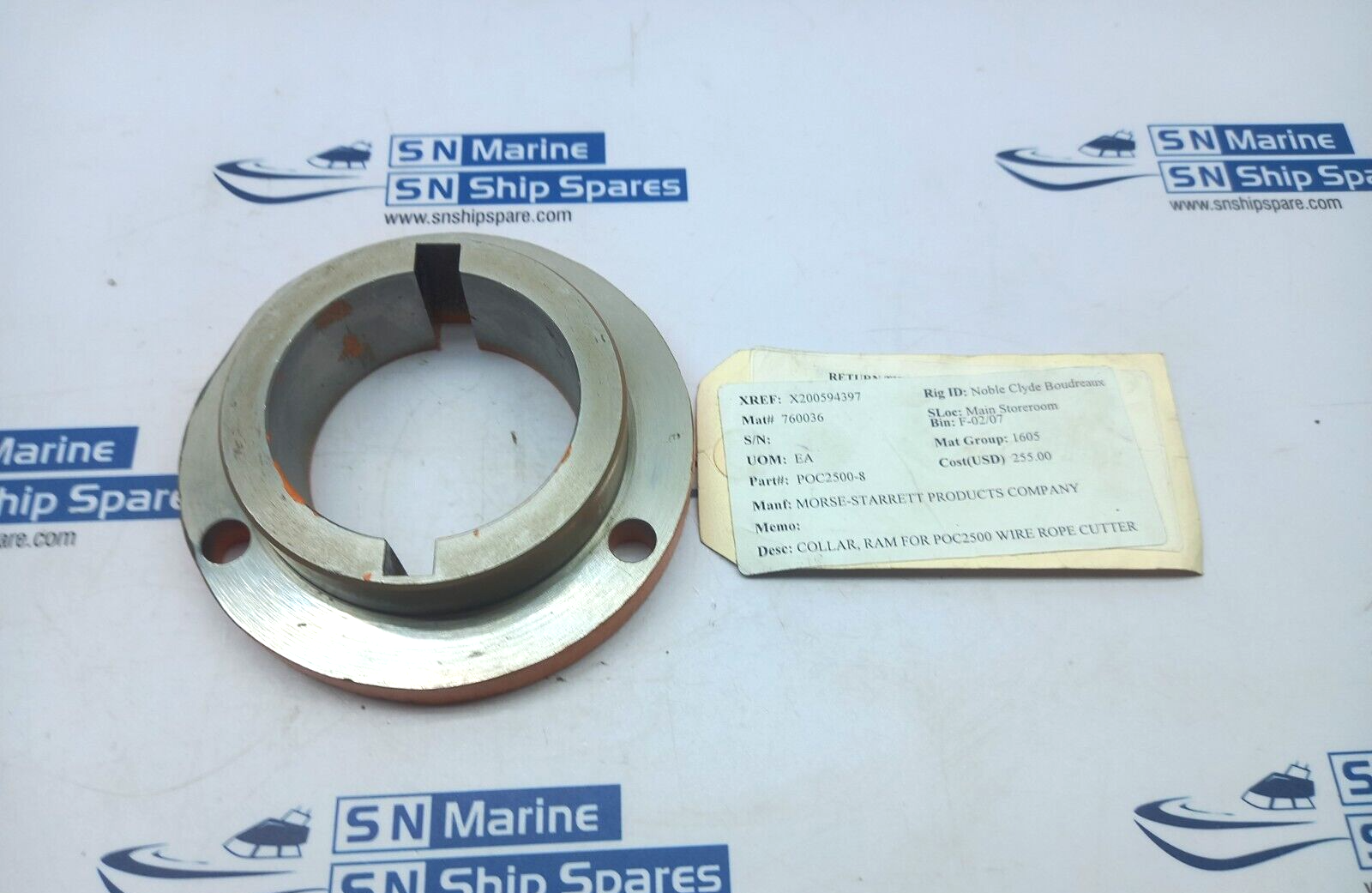 Morse-Starrett POC2500-8 Ram Collar For POC2500 Wire Rope Cutter – S N ...