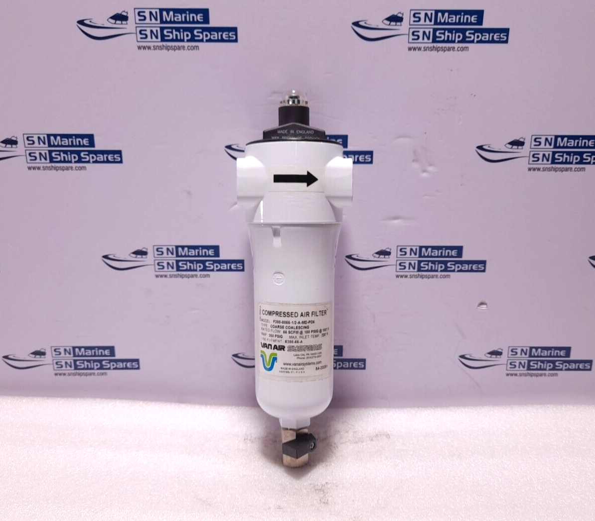 Van Air Systems F200-0055-½-A-MD-PD6 Coarse Coalescing Compressed Air ...