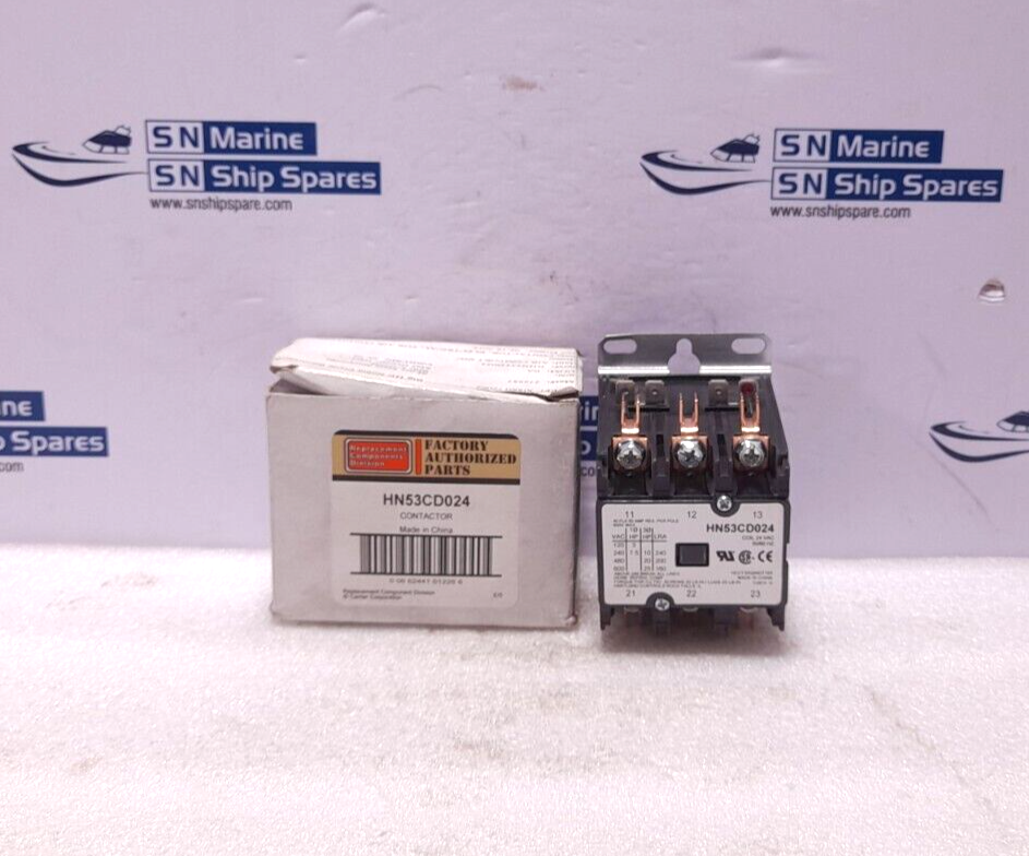 Carrier HN53CD024 Contactor 24VAC 50/60Hz 40FLA 50Amp Res Per Pole 600 ...