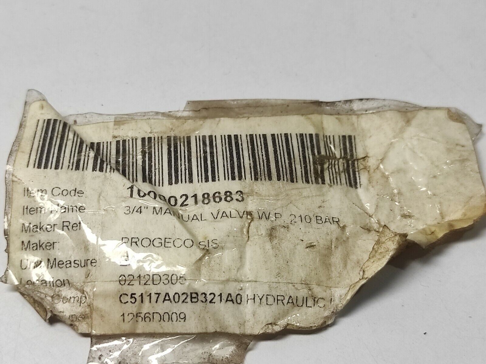 Progeco sls RS2 3/4 PN 380 AA Valve ¾” Manual Valve WP 210 bar – S N Marine