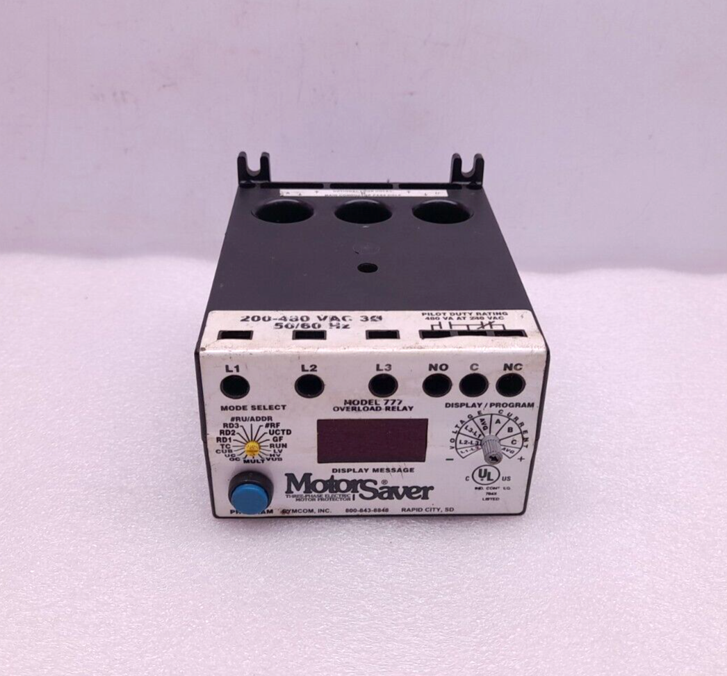 Symcom 777 Overload Relay Three Phase Electric Motor Protector 200-480 ...