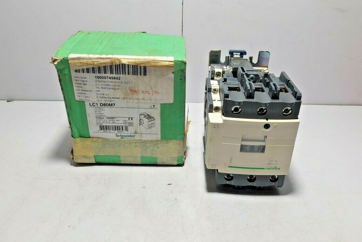 Schneider LC1 D80M7 Contactor 220-230V 50Hz 220-240V 60Hz Telemecaniqu ...