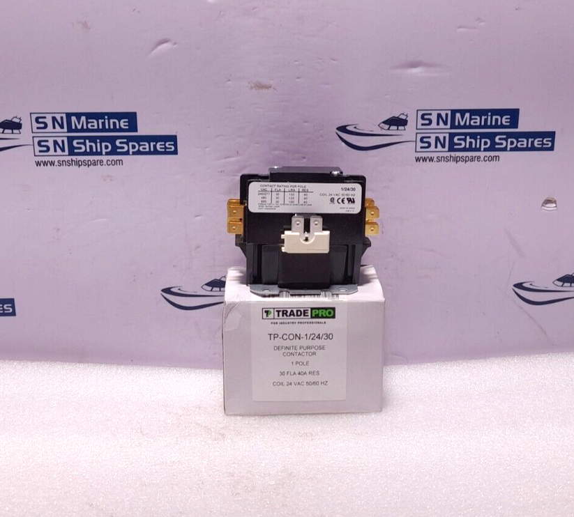 Trade Pro TP-CON-1/24/30 Definite Purpose Contactor 1P 24VAC 50/60Hz 3 ...