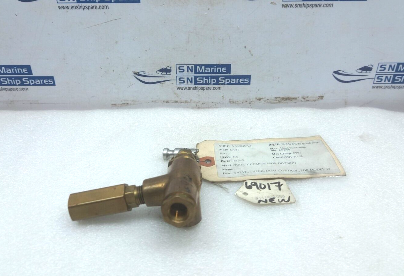 Quincy 6194X2 Dual Control Check Valve For Model 34 6194X – S N Marine