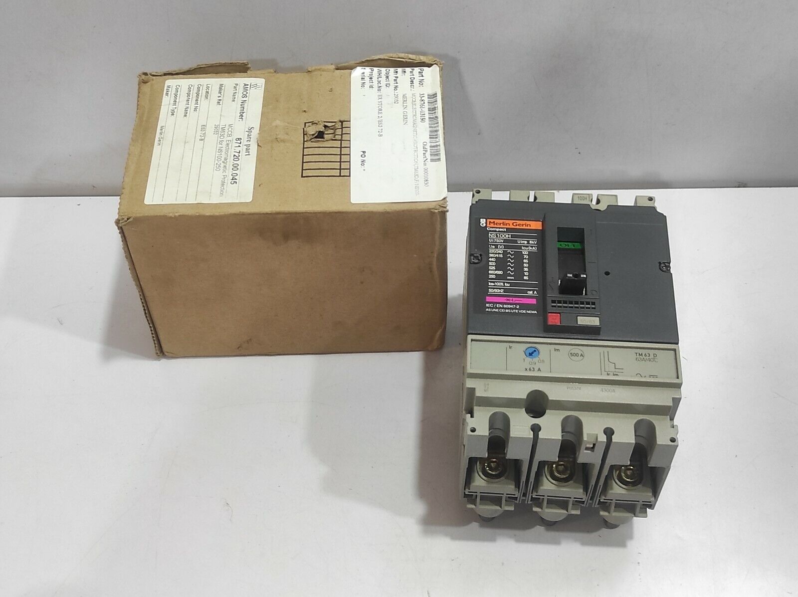 Merlin Gerin 29672 NS100H TM63D Circuit Breaker – S N Marine