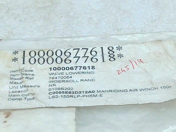 Ingersoll 76470064 Valve Lowering 7647-0064 – S N Marine