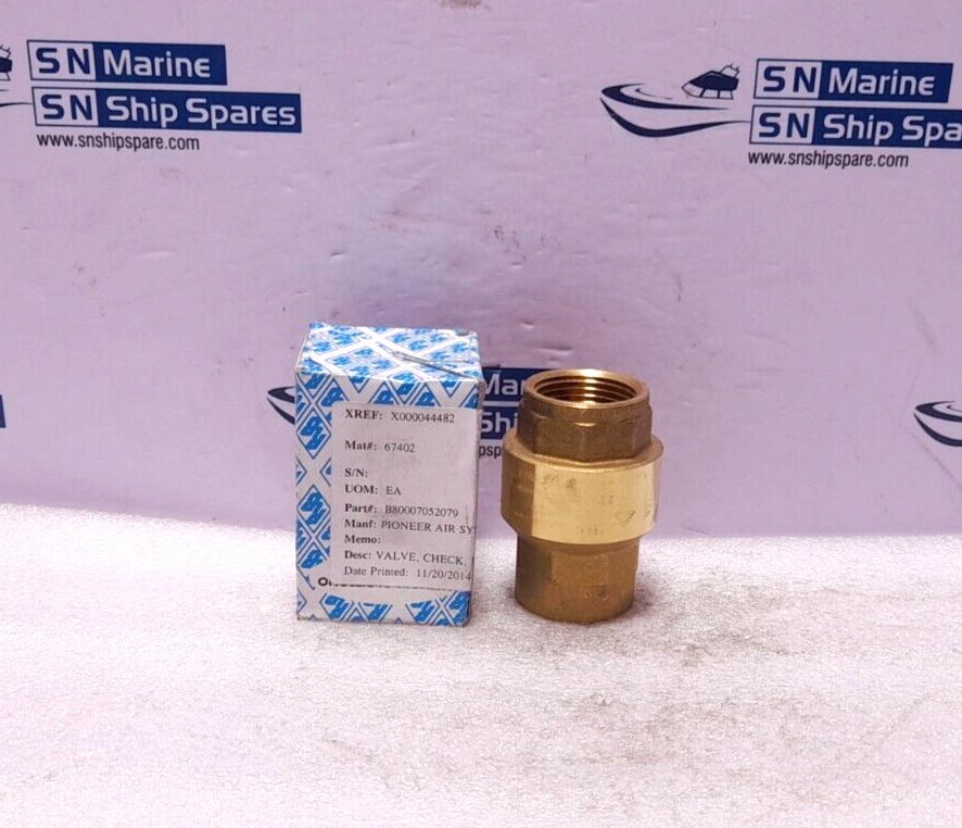 Euroblock 1” 400 WOG DN 25 Check Valve Pioneer Air Systems B8-00070-52 ...