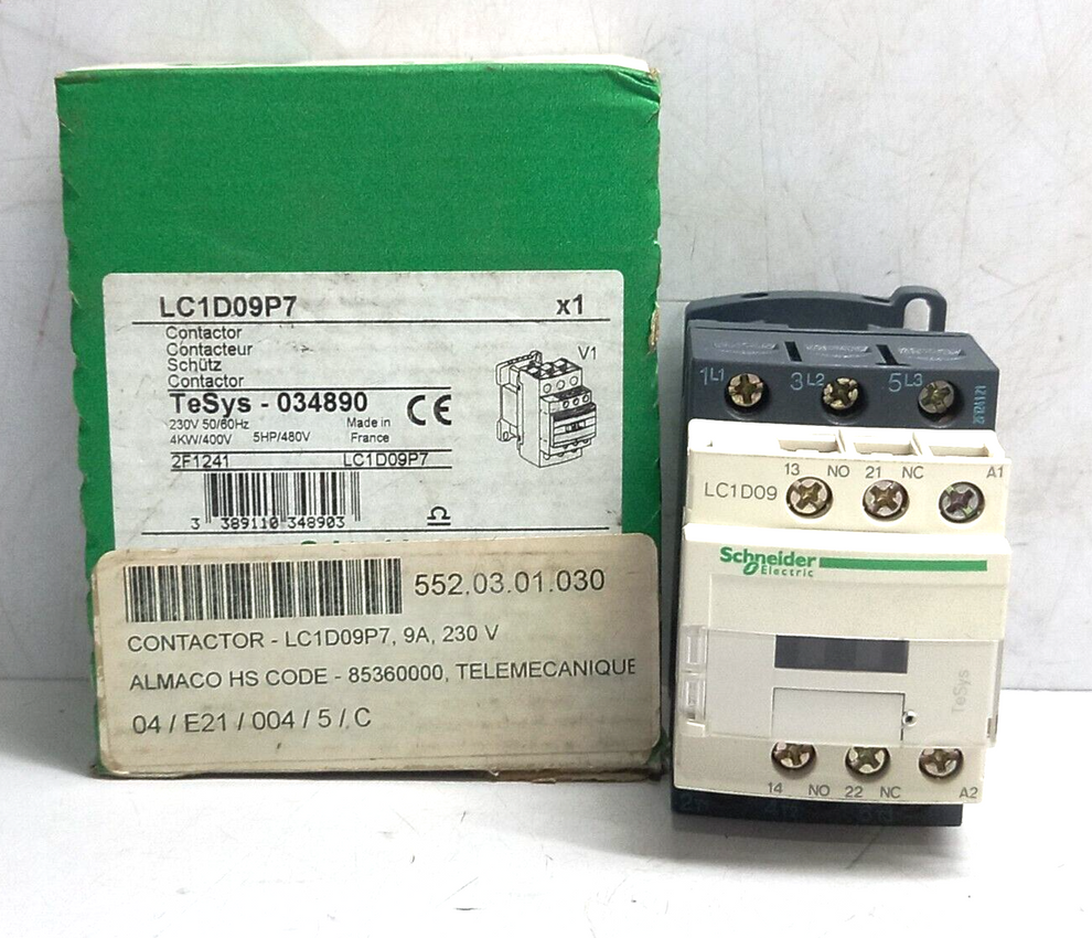 Schneider LC1D09P7 Contactor 230V 50/60Hz Telemecanique LC1D09 – S N Marine
