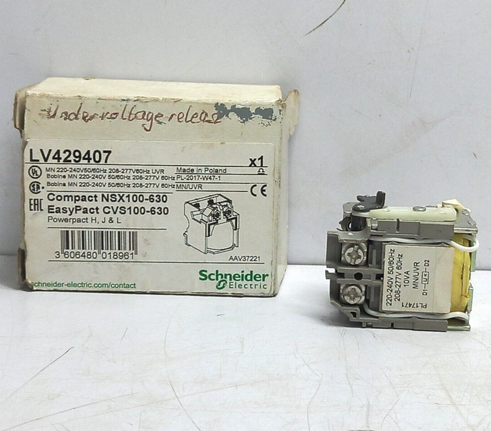 Schneider LV429407 MN 220-240V 50/60Hz 208-277V 60Hz UVR Undervoltage ...