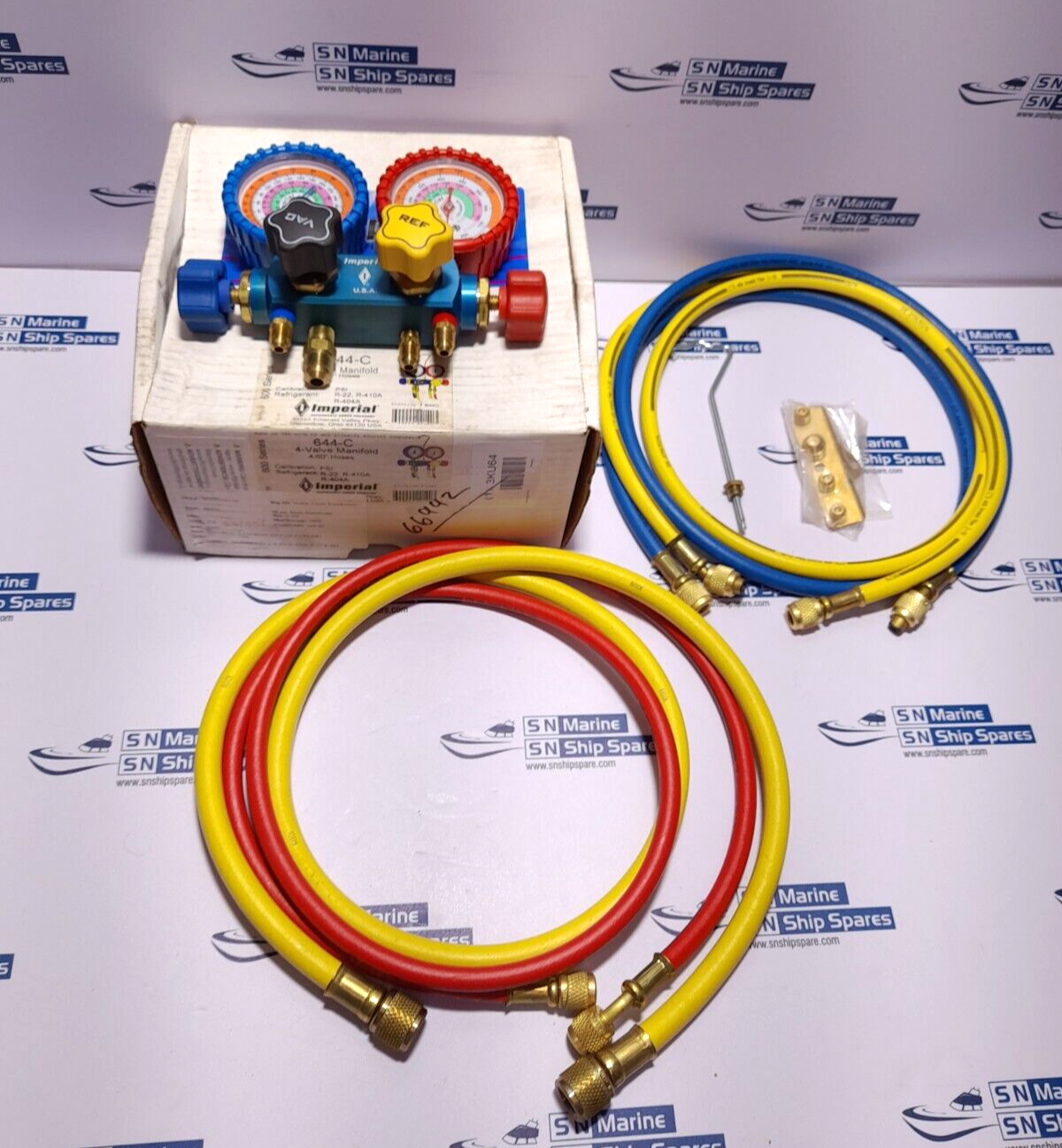 Imperial 644-C 4-Valve Manifold 4-60” Hoses 600 Series Calibration PSI ...